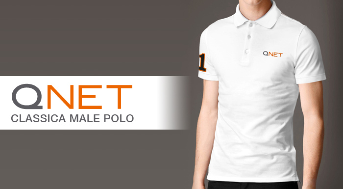 QNET Classica Male Polo - White (M)